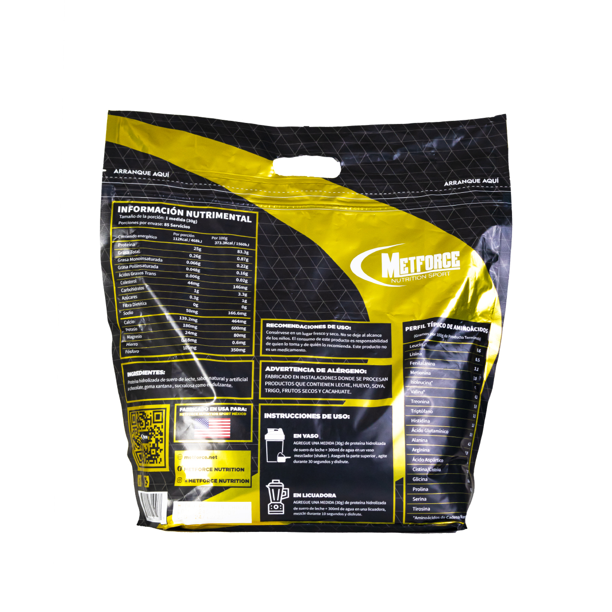 Hydro Protein | proteína hidrolizada de suero de leche 2.55 kg - Metforce